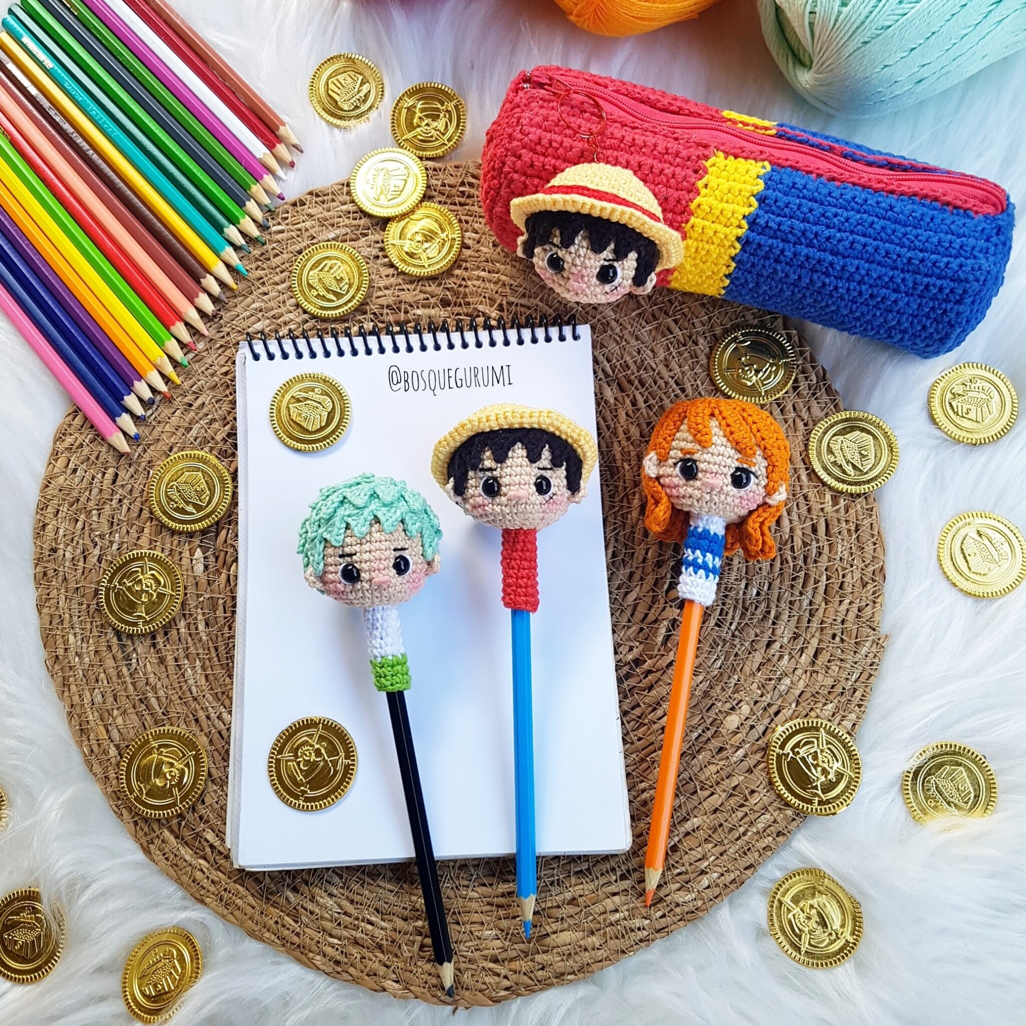 One Piece Estojo de crochê & Ponteiras | Bosquegurumi