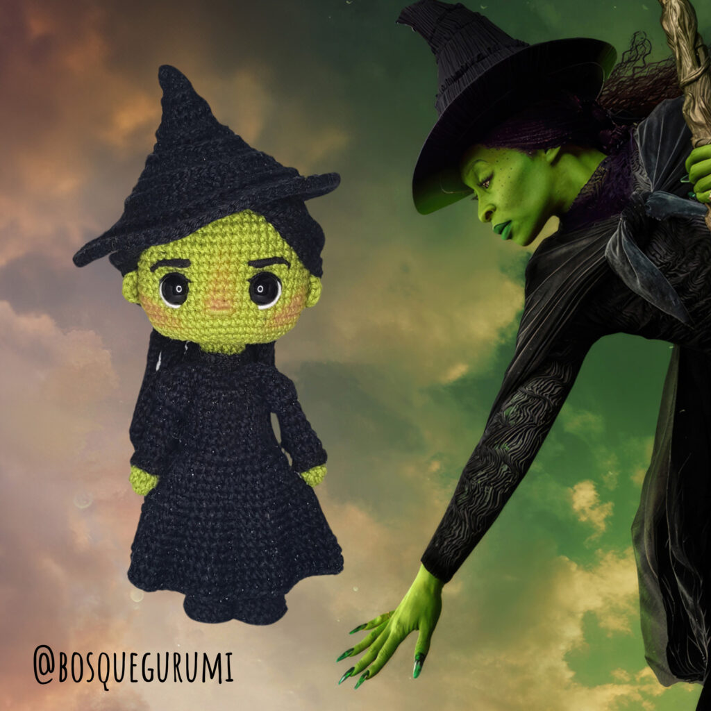 Elphaba & Glinda amigurumi patterns (Wicked) Bosquegurumi