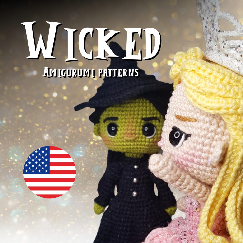 Elphaba & Glinda amigurumi patterns (Wicked) Bosquegurumi